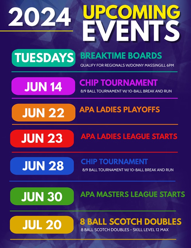 Tournaments - Breaktime Billiards